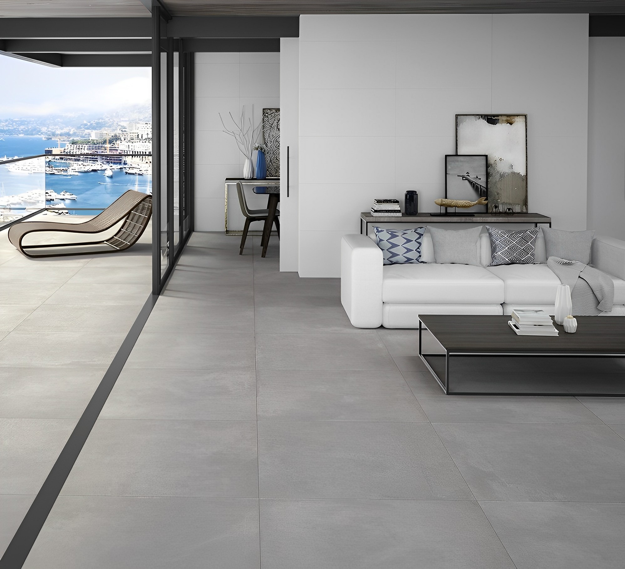 Carrelage Aspect béton Evo beige 44x90 cm