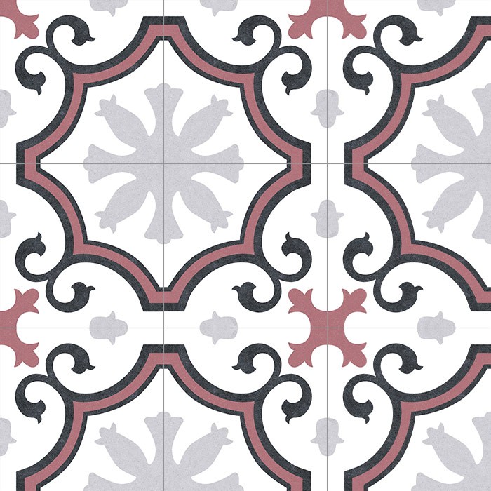 Carrelage carreaux de ciment paviva rouge 25x25 cm