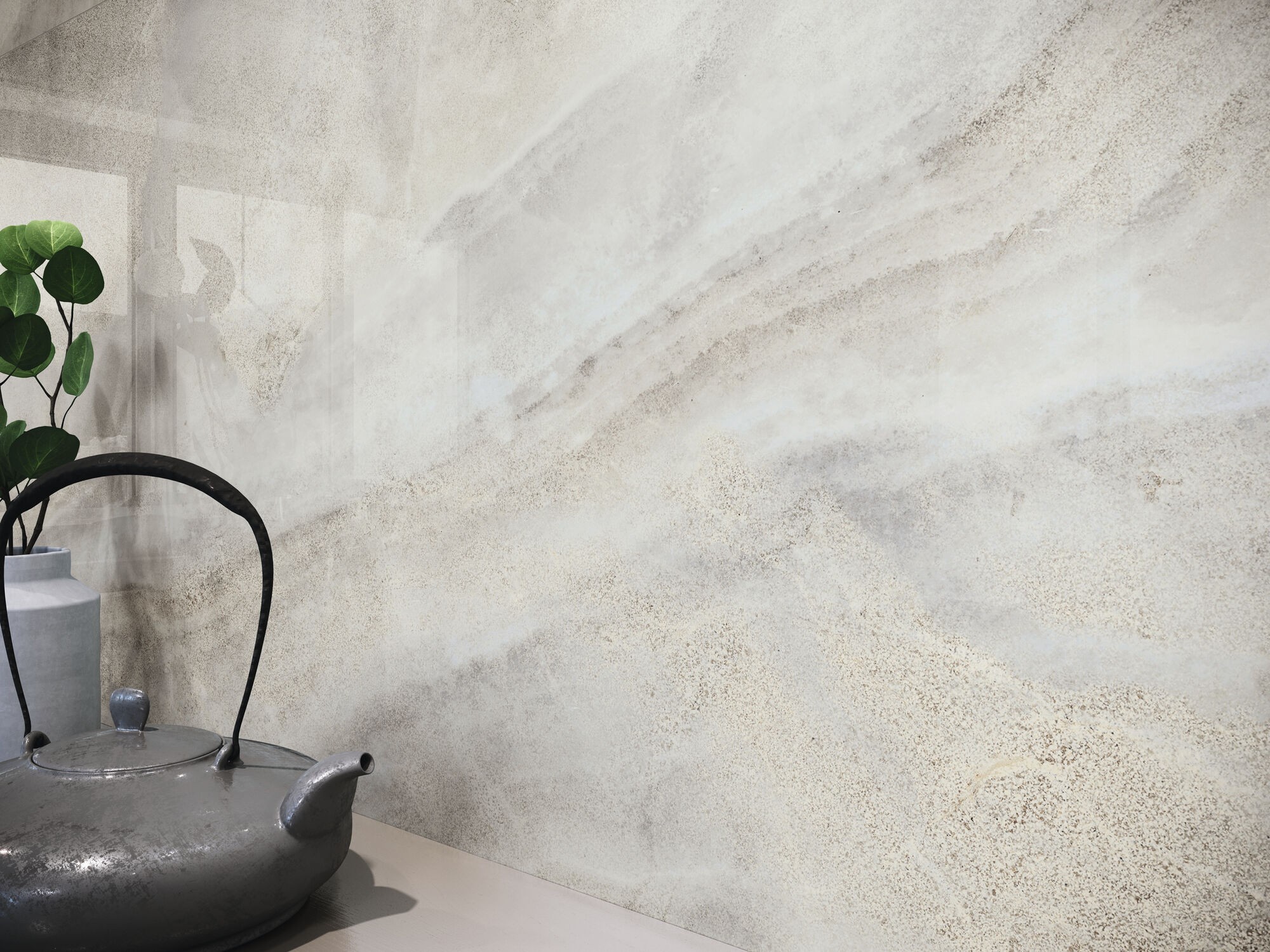 Carrelage aspect marbre Milano gris clair poli 60x120 cm